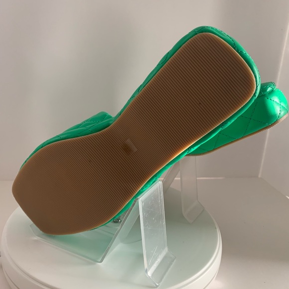 Shoes | Green Quilted Slides | Poshmark